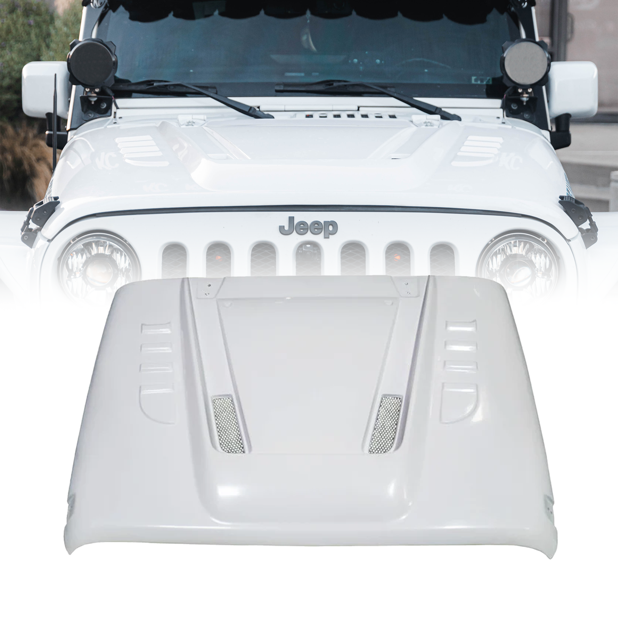 Jeep Wrangler JK Fiberglass Hood | Transformer Series - Titan Off Road